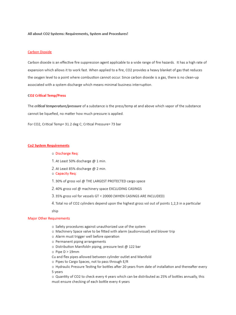 Carbon Dioxide: All About CO2 Systems: Requirements, System and Procedures! | PDF | Carbon ...
