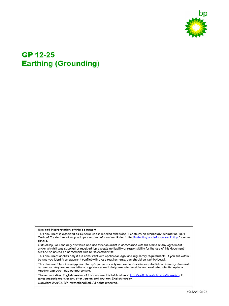 GP 12-25 - Earthing Grounding - 0900a866810aaf7b | PDF