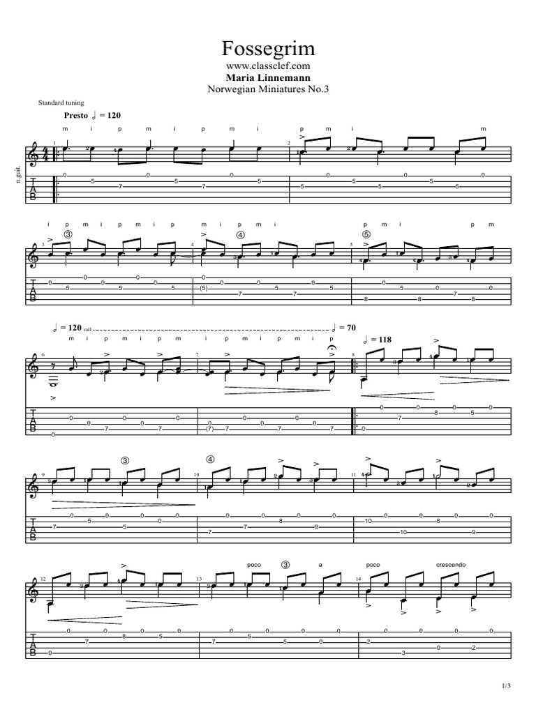 Linemann - Fossegrim (Tab) | PDF