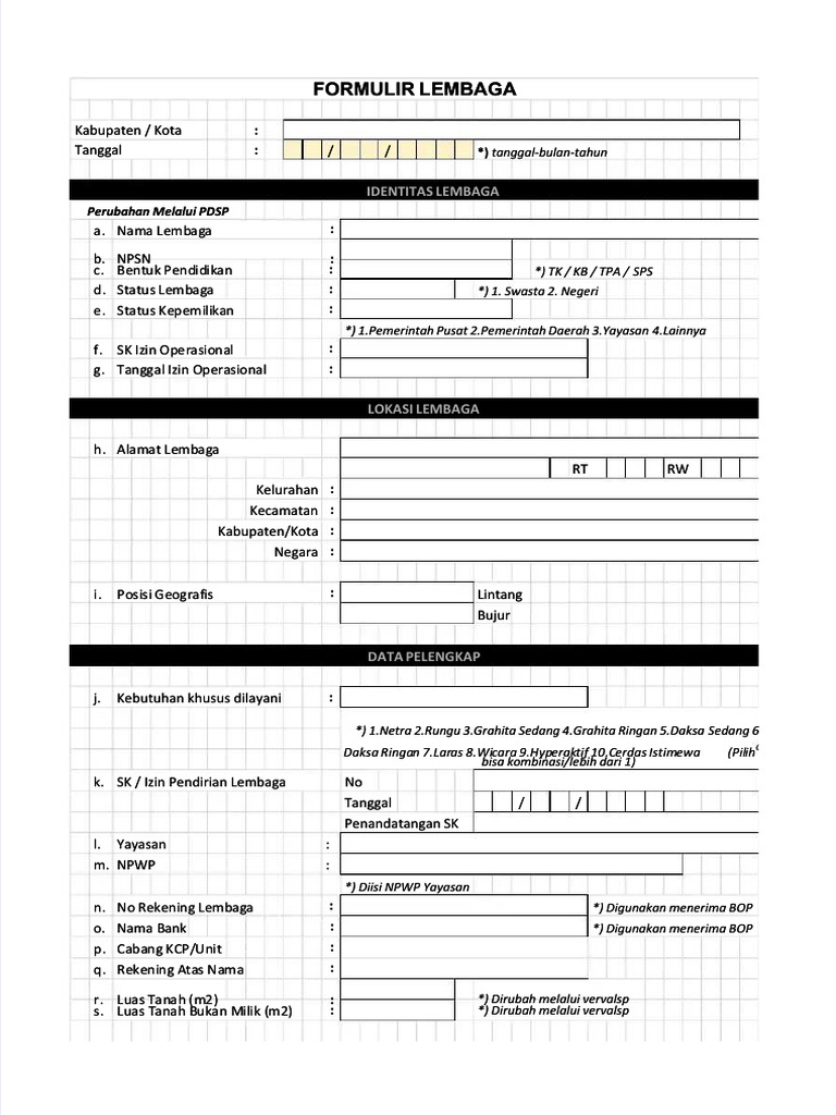 PDF Formulir PTK Paud - Compress | PDF