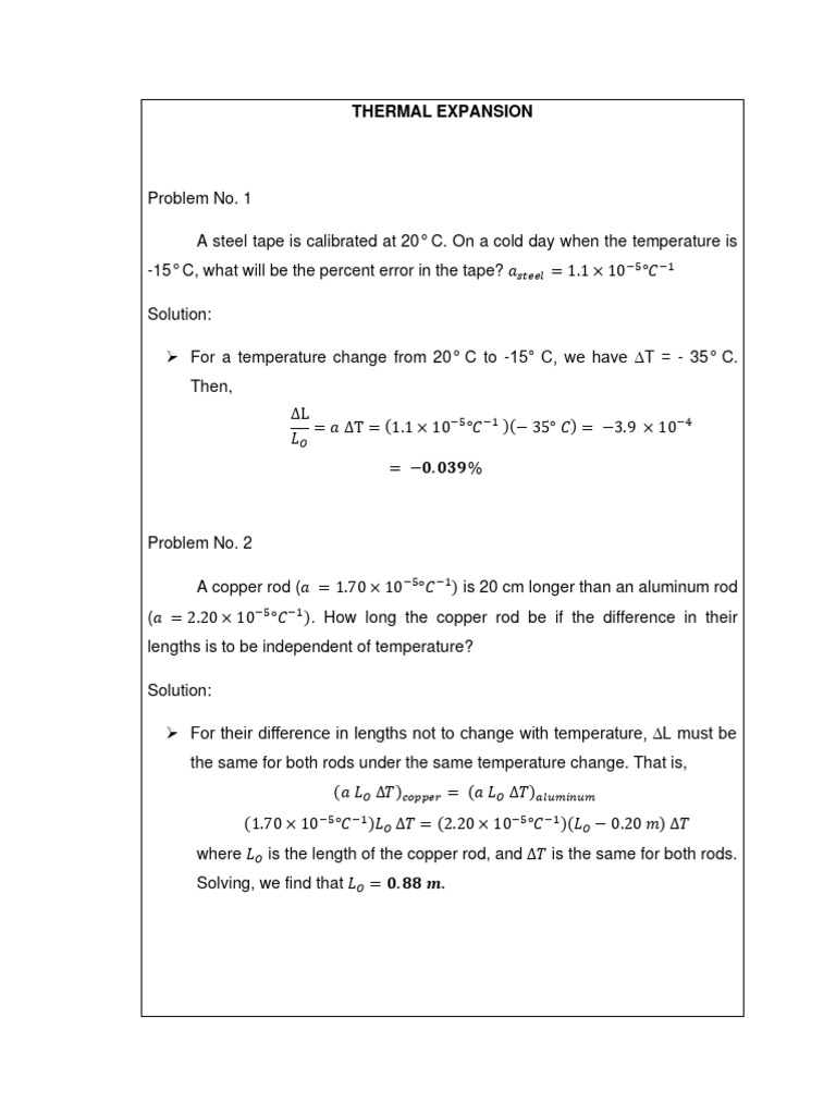 THERMAL EXPANSION (Physics) | PDF
