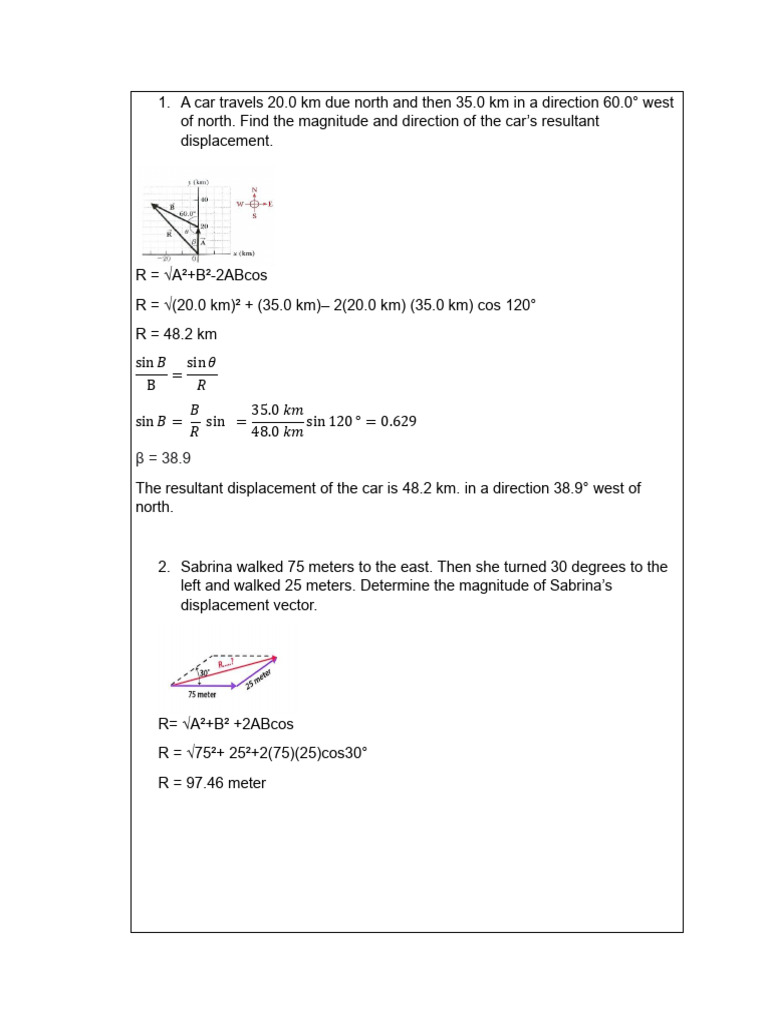 Vectors & Scalars | PDF | Euclidean Vector | Angle