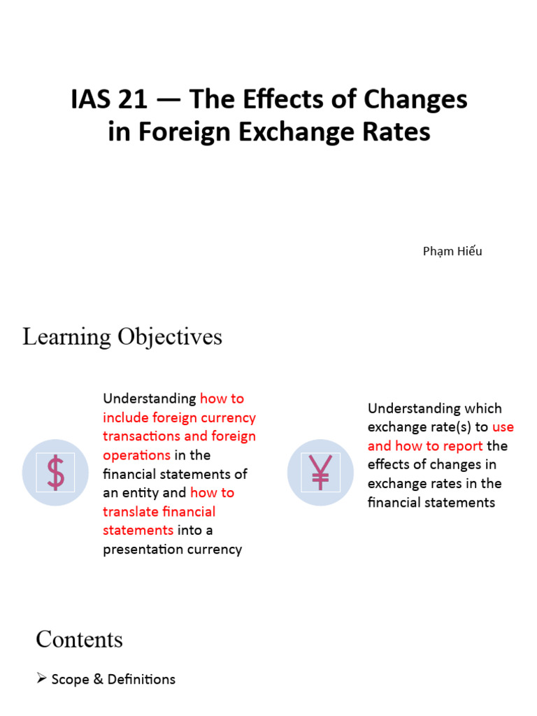 Chương 8. IAS 21 - The Effects of Changes in | PDF | Historical Cost | Exchange Rate