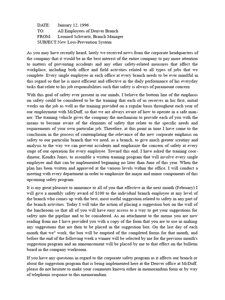 Sample Memorandum (1) | PDF | Employment | Human Communication