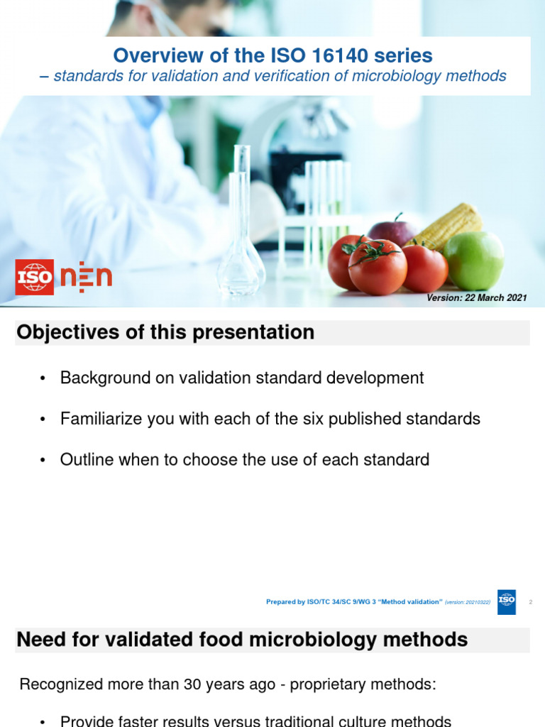 1) Presentation - Overview - ISO - 16140 - Series - 20210322 | PDF ...