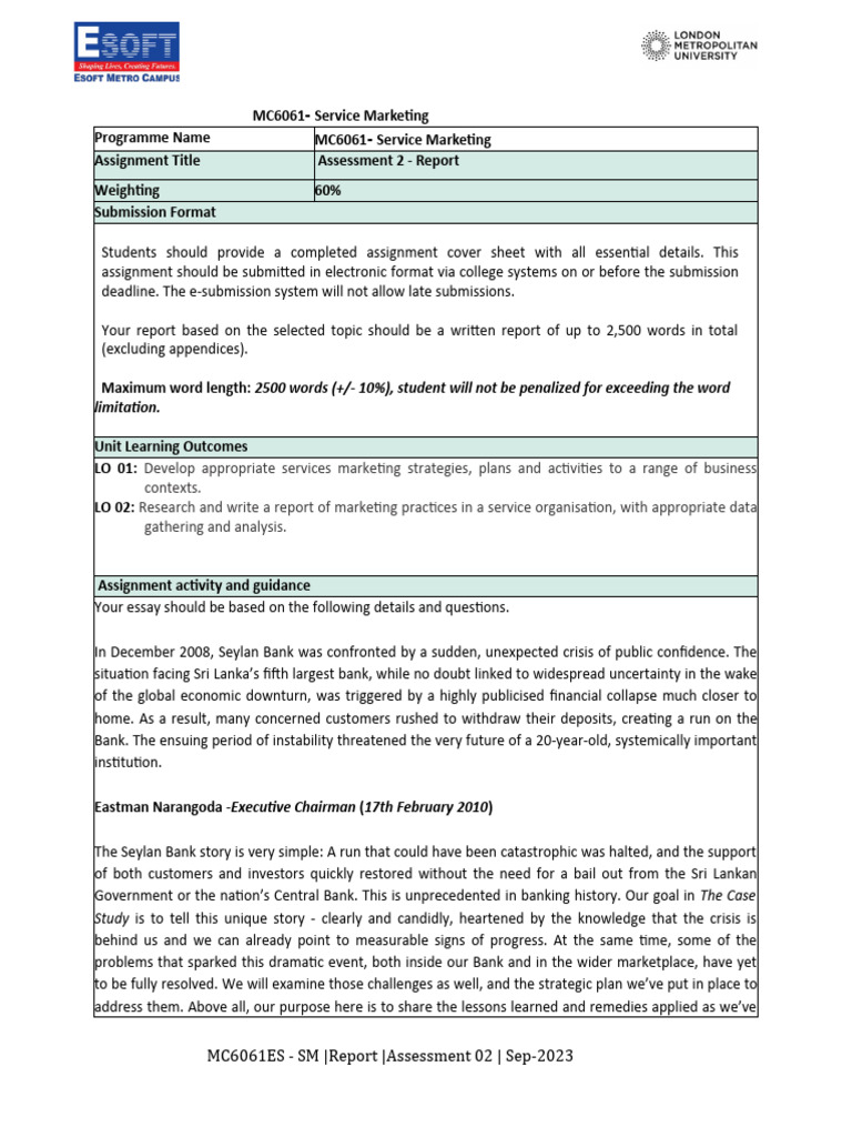 Service Marketing | PDF | Banks | Leverage (Finance)