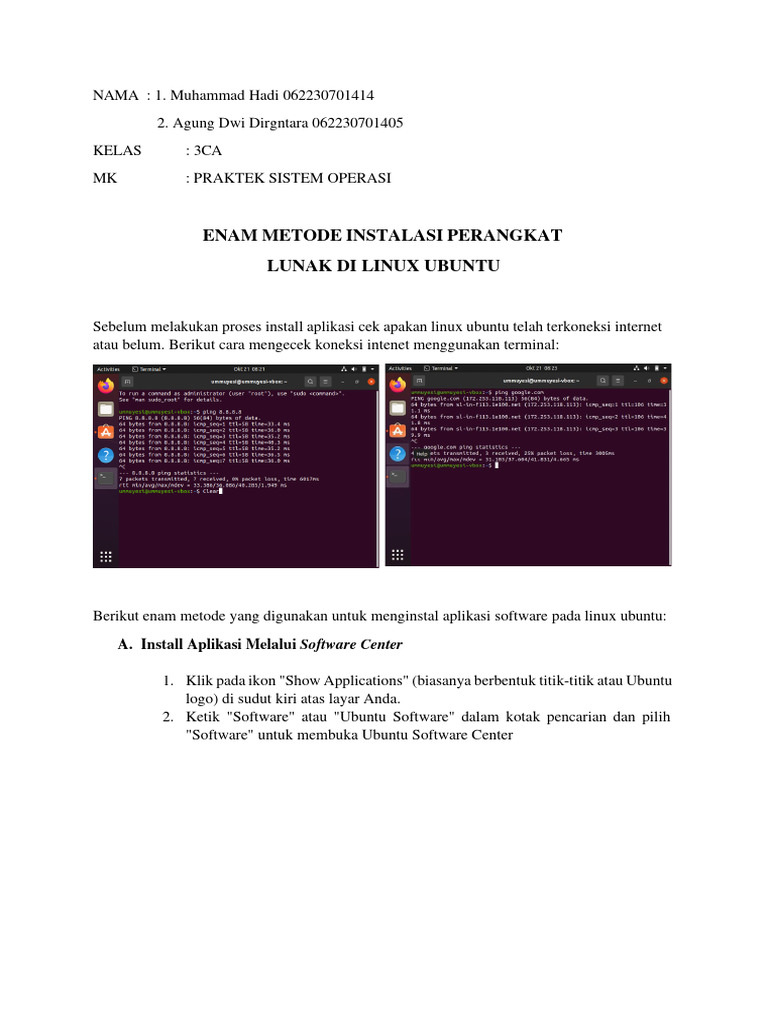Hadi Dan Agung (Enam Metode Install Perangkat Lunak Pada Linux Ubuntu) | PDF | Komputer