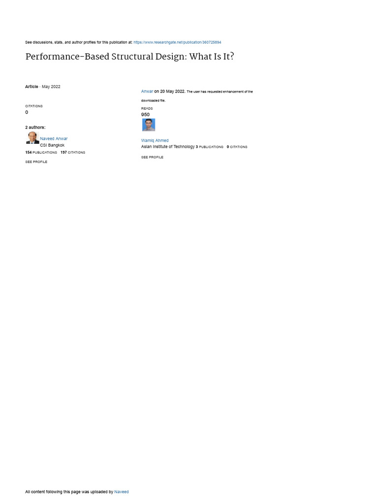 2022 - Performance-Based Structural Design - What Is It | PDF ...