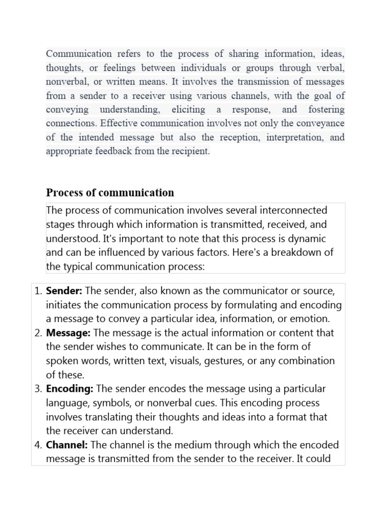 Communication refers to the process of sharing information | PDF ...