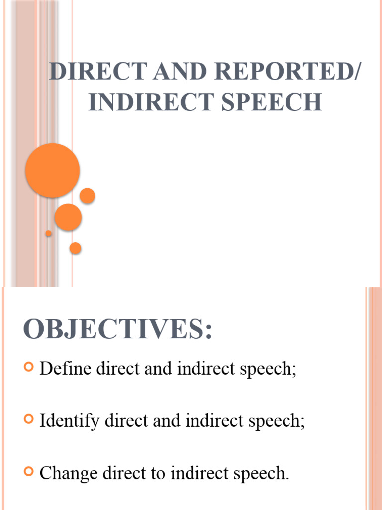 Direct and Indirect Speech | PDF | Grammatical Tense | Language Families