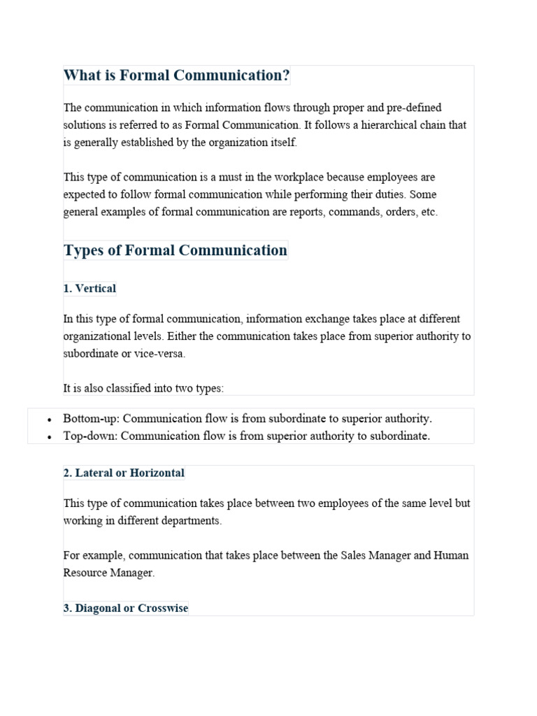 Formal and Informal Communication | PDF | Communication | Hierarchy
