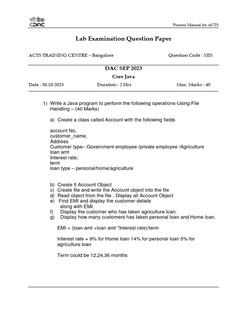 OOPJ - Core Jave Pgdacsep2023 B1 - Morning | PDF | Class (Computer Programming) | Method ...