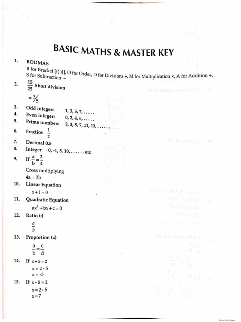 Maths Basic Techniques | PDF