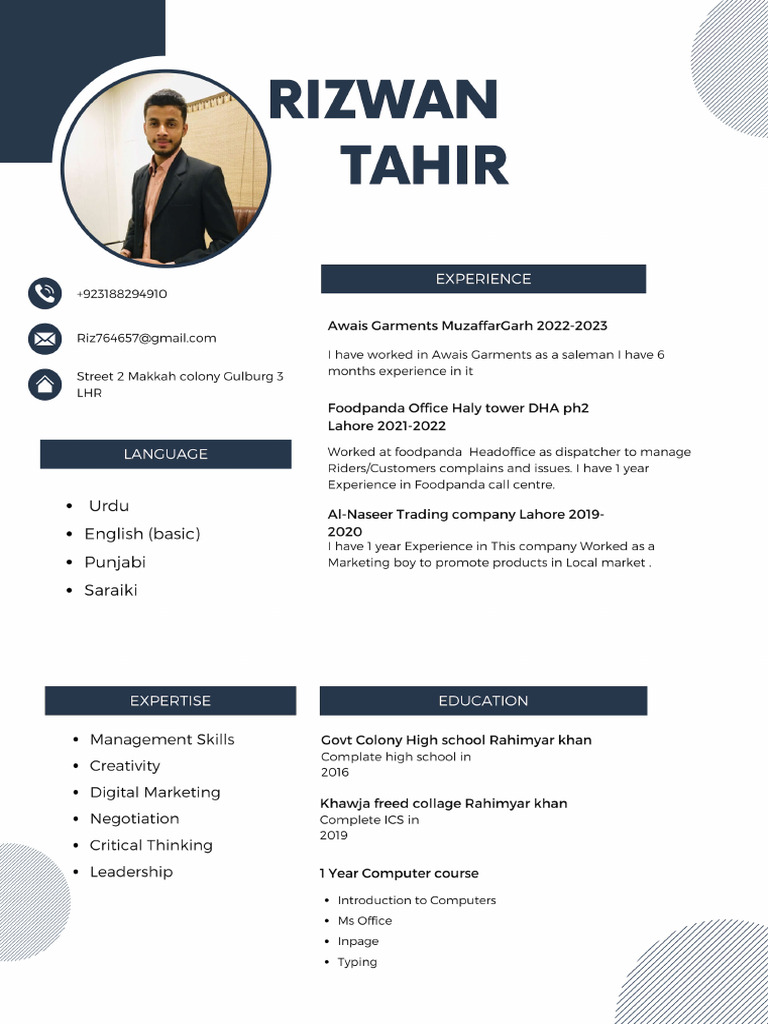 Blue Professional Modern CV Resume-4 | PDF