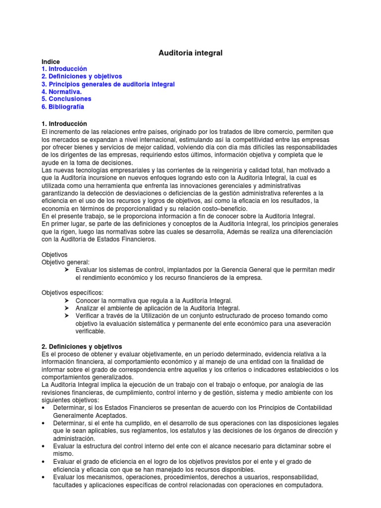 Auditoria Integral | PDF | Auditoría | Contralor