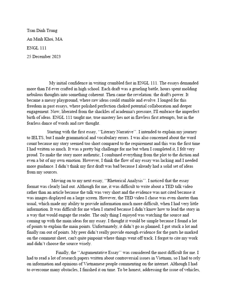 Final Reflection | PDF | Essays | Human Communication