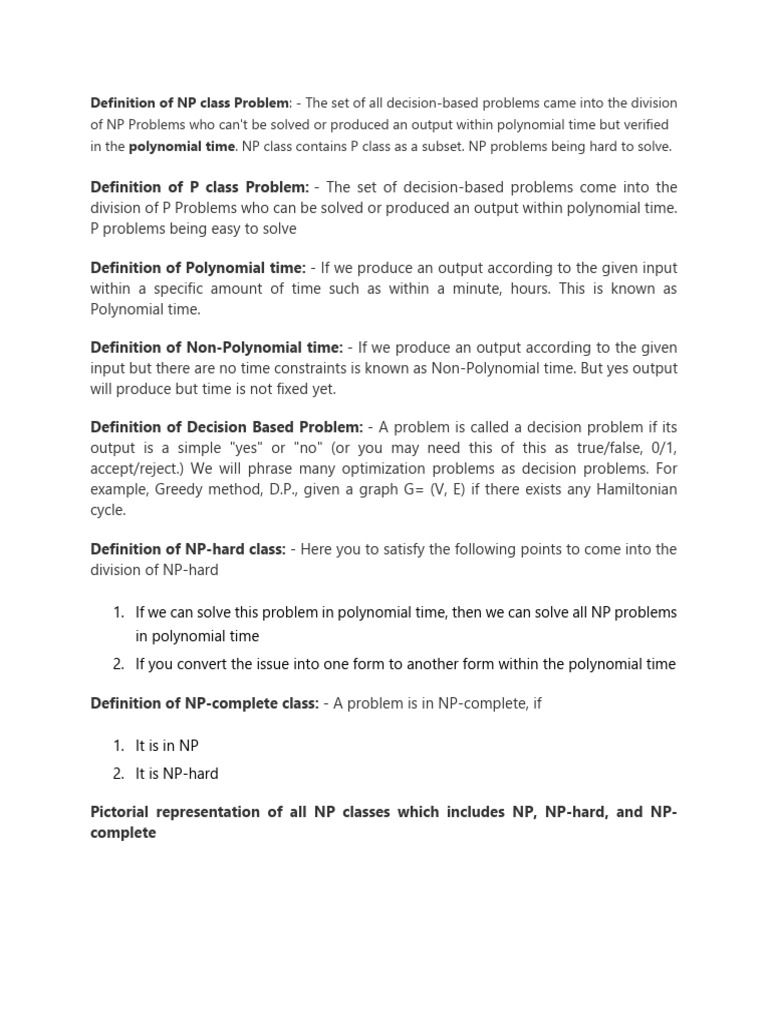 Understanding NP, P, and NP-Complete | PDF | Time Complexity | Applied Mathematics