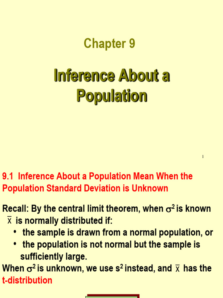 Chapter 9-Inference About A Population | PDF | Confidence Interval ...