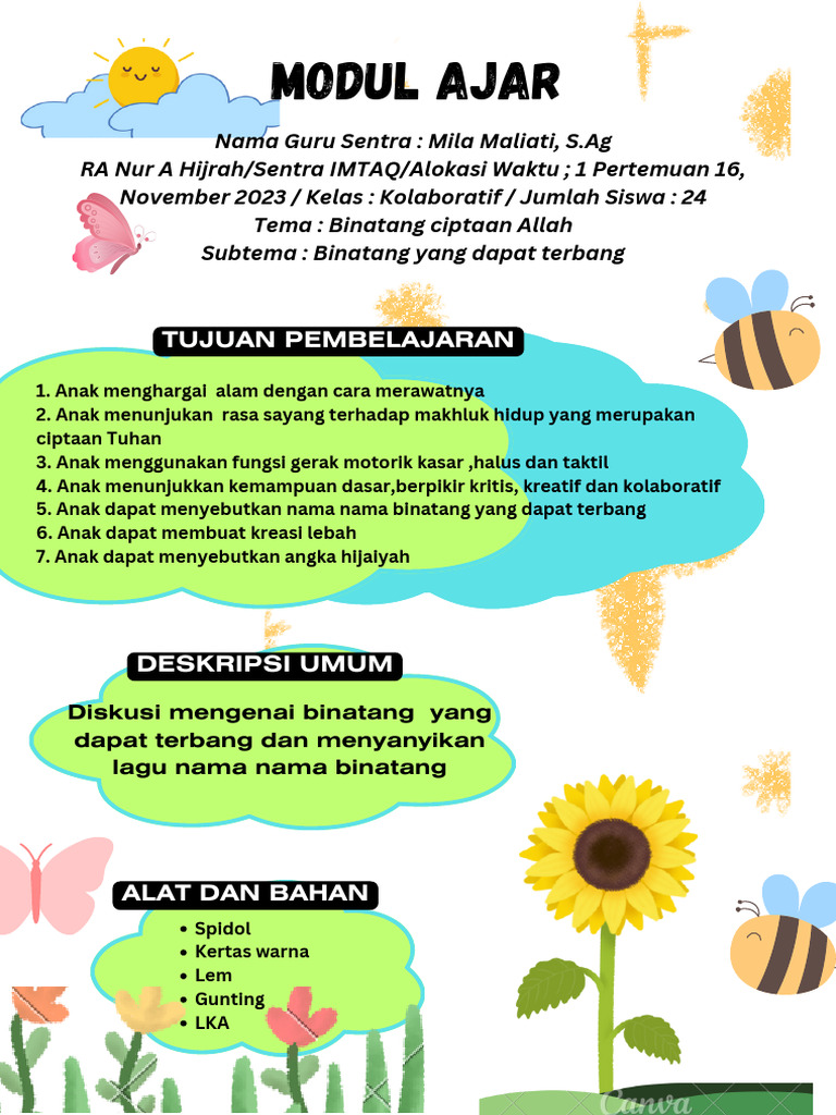 Modul Ajar Binatang Udara | PDF