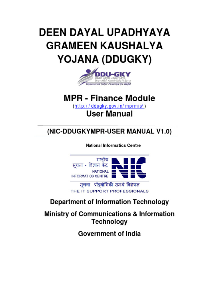 User Manual For MPR Finance Module-Opening Balance Recording by SRLM ...