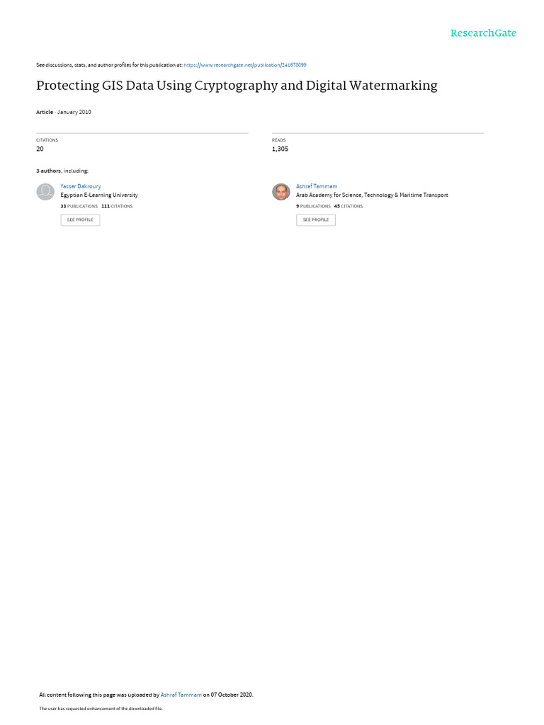 Protecting GIS Data Using Cryptography and Digital | PDF