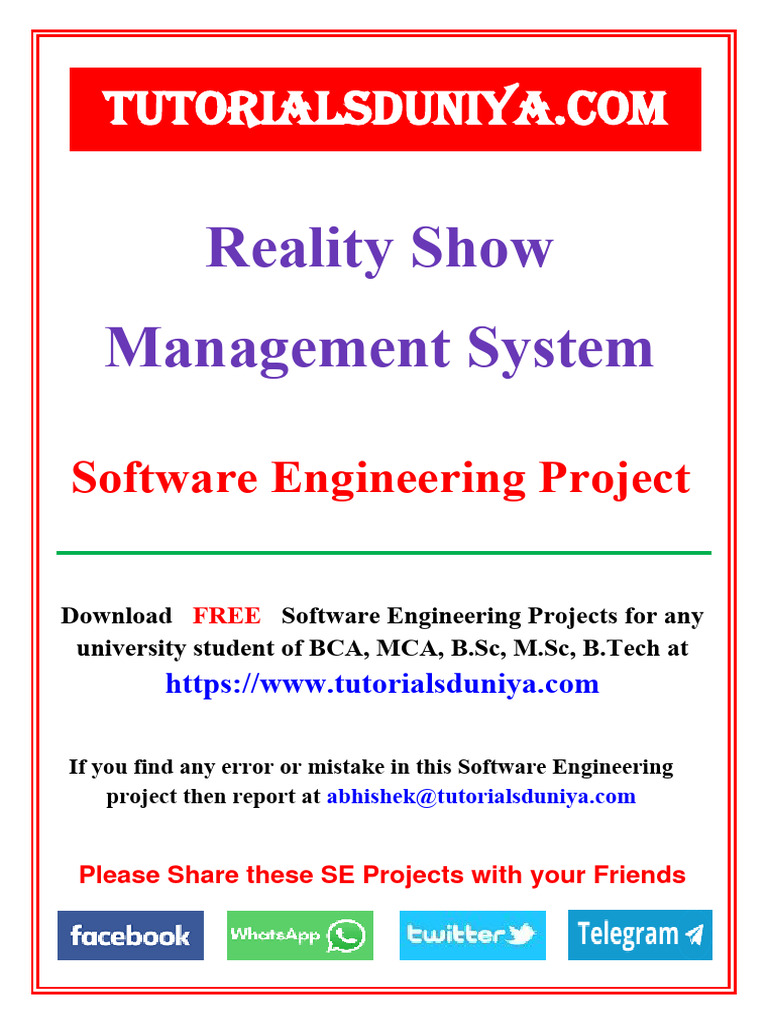 Reality Show Management - TutorialsDuniya | PDF