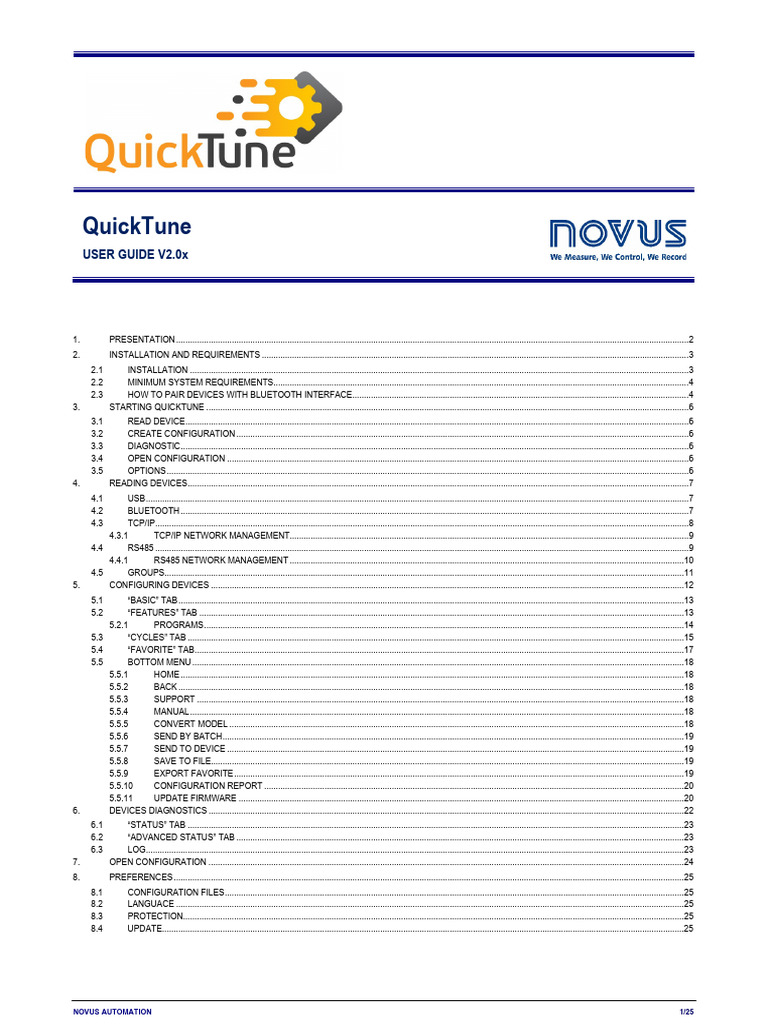 Manual Quicktune v20x en | PDF | Bluetooth | Installation (Computer ...