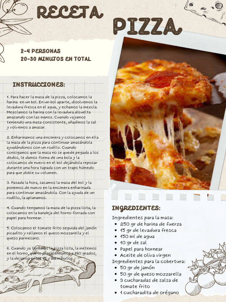Receta de Pizza Casera Rústica | PDF