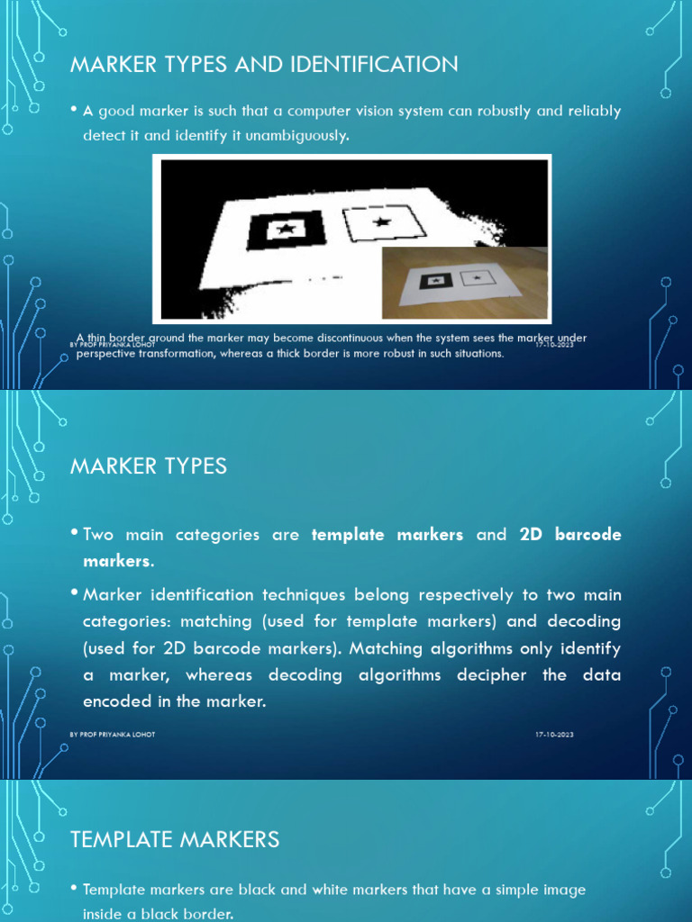 Marker Types & Identification Guide | PDF | Barcode | Algorithms