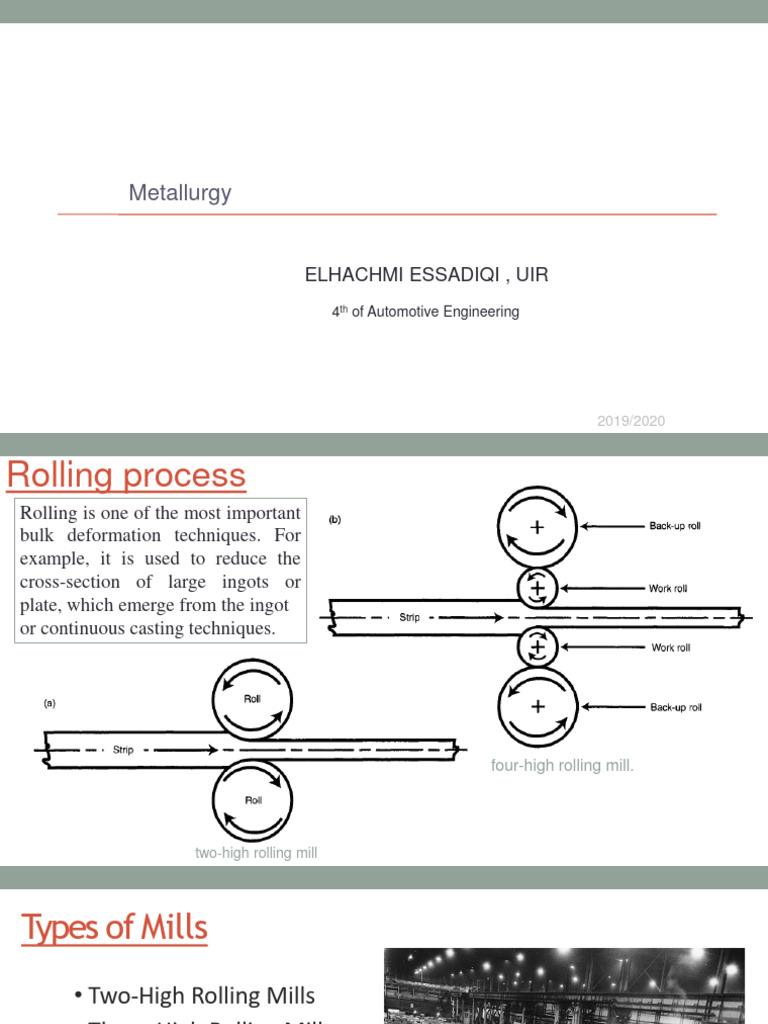 Lecture 4 Rolling Pdf Rolling Metalworking Sheet Metal