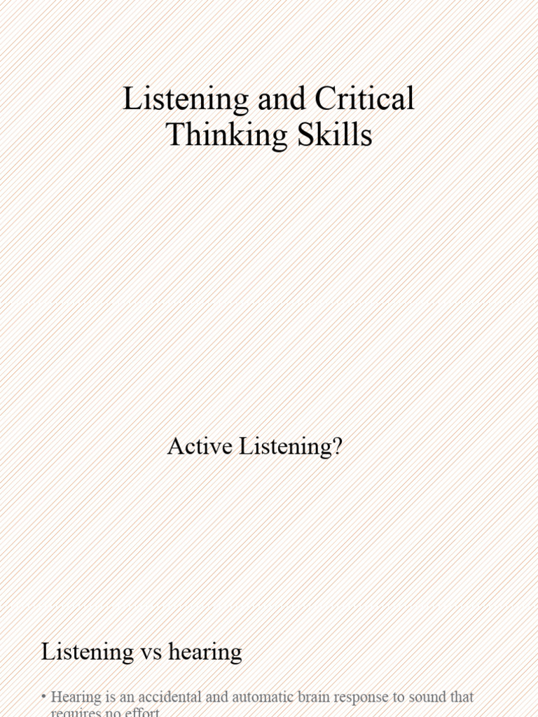 Listening and Critical Thinking | PDF | Science & Mathematics