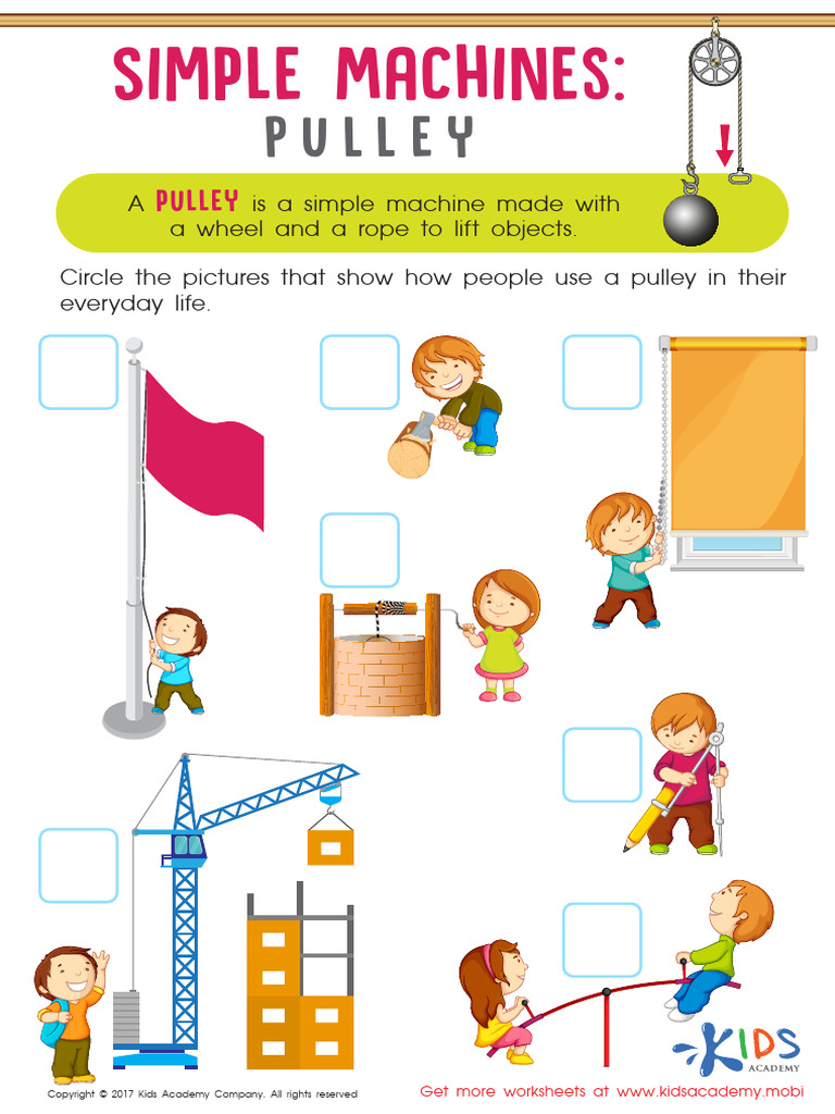 Grade 2 Simple Machines Pulley Worksheet (1) | PDF