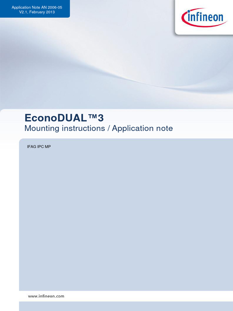 Infineon-AN2006 05 Mounting Instructions EconoDUAL 3-ApplicationNotes ...
