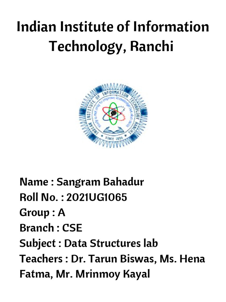 Indian Institute of Information Technology, Ranchi | PDF | Career ...
