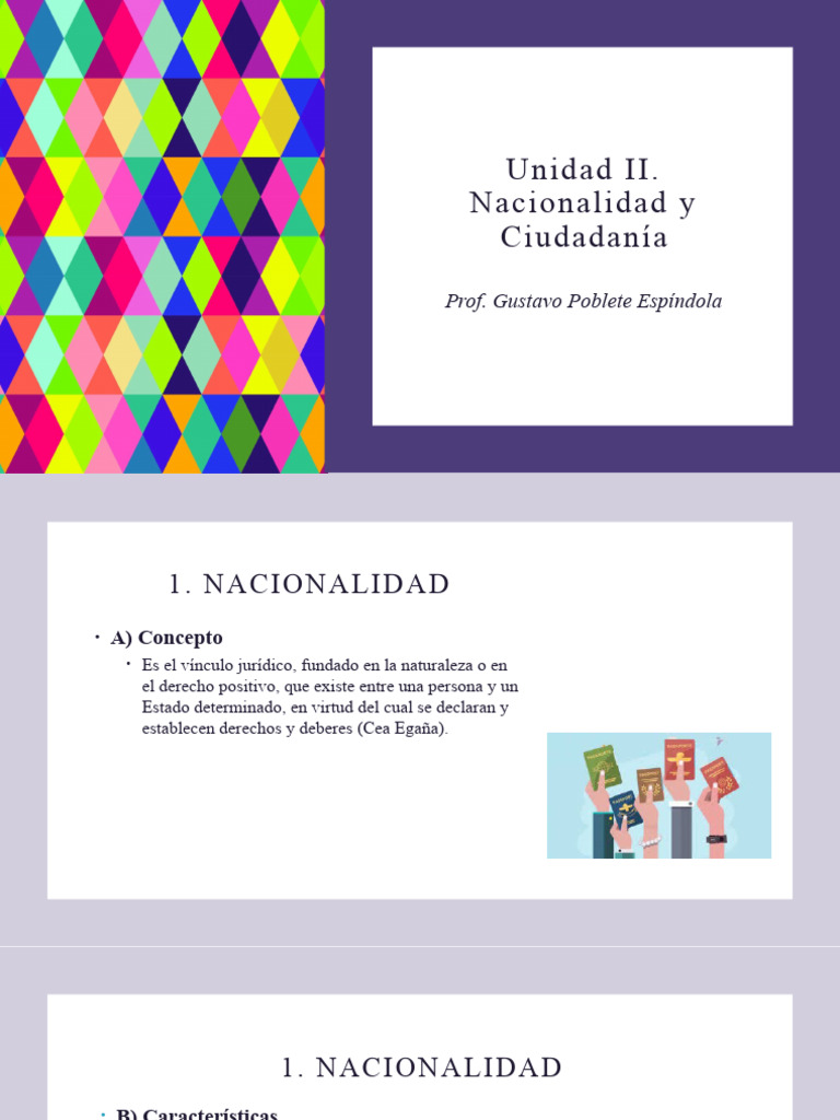 Unidad II. Nacionalidad y Ciudadanía | PDF