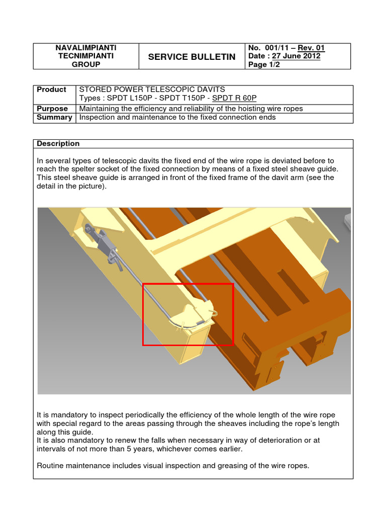 001 11 Rev01 Telescopic Davits | PDF | Rope | Equipment