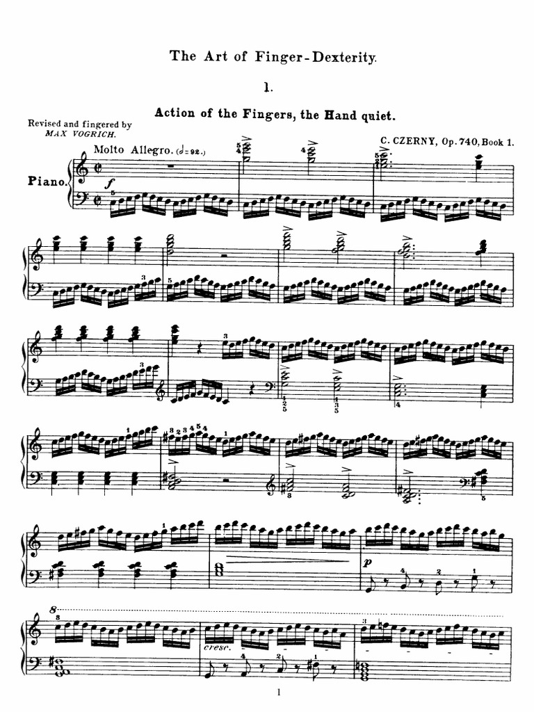 Czerny Op.740 Book 1 | PDF