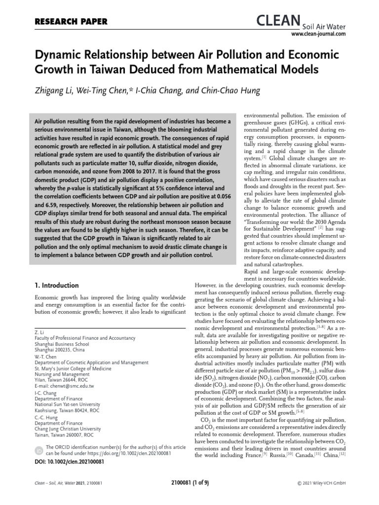 Ynamic Relationship Between Air Pollution and Economic | PDF | Air ...