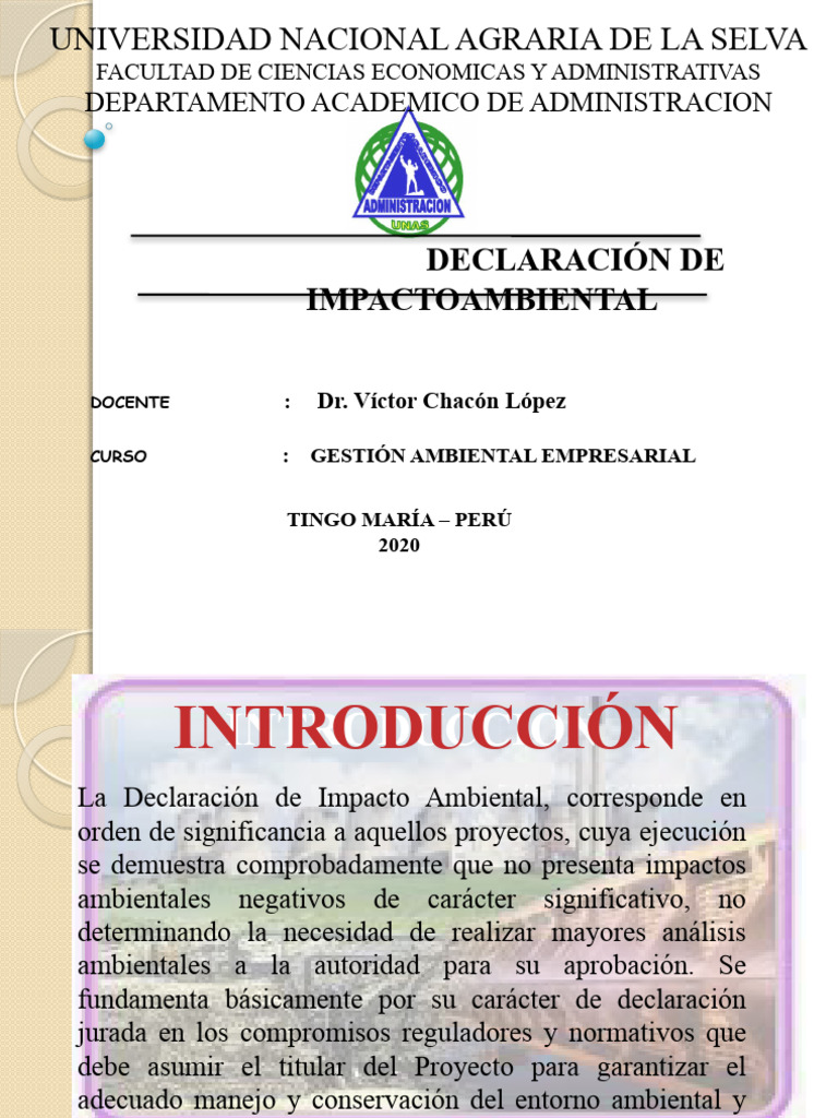Declaracion de Impacto Ambiental | Descargar gratis PDF | Evaluación de ...