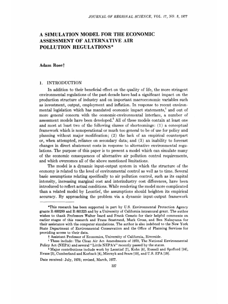 Simulation Model Air Pollution | PDF