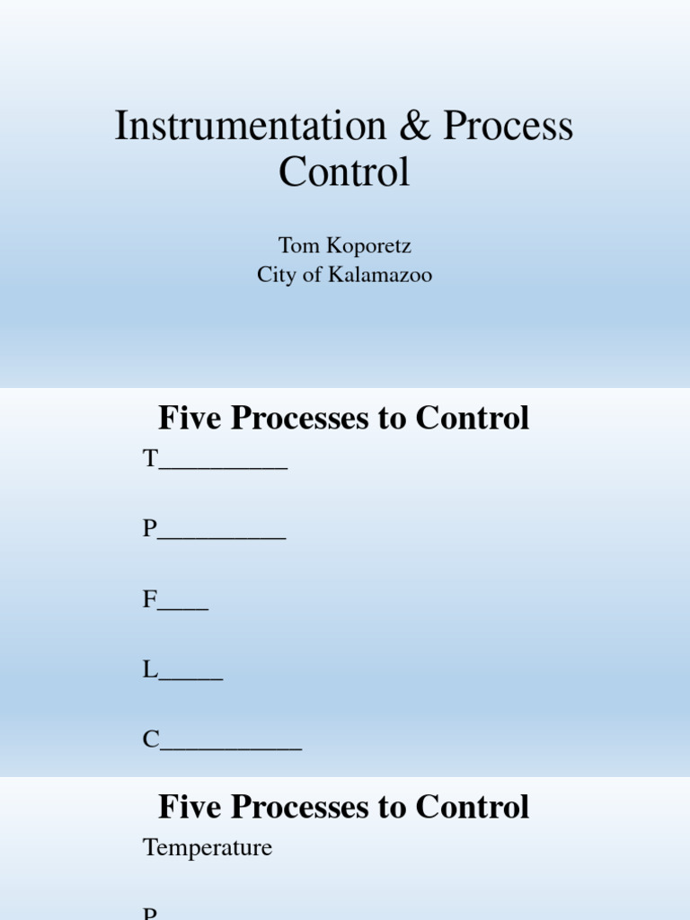 Instrumentation &process Control | Download Free PDF | Pressure Measurement | Pressure