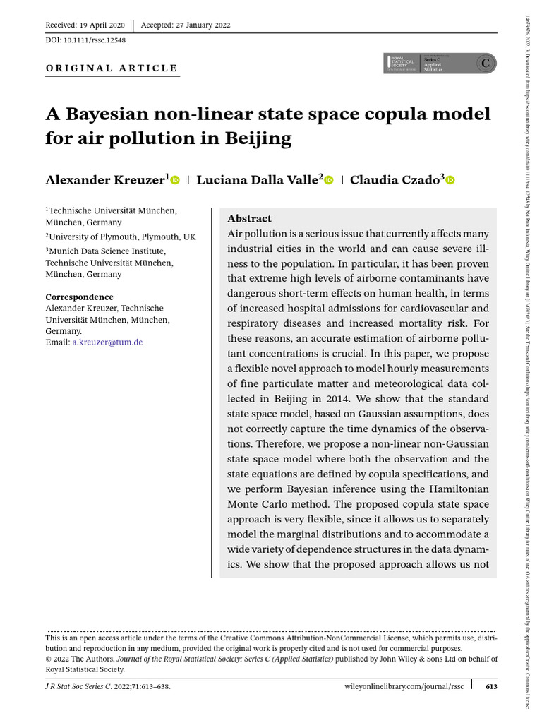 Royal Stata Society Series C - 2022 - Kreuzer - A Bayesian Non Linear State Space Copula Model ...
