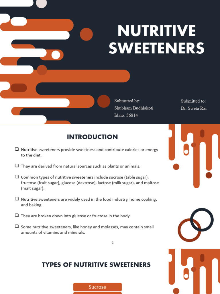 Nutritive Sweetwners | PDF | Sugar Substitute | Fructose