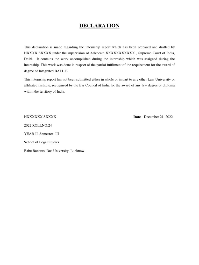 Declaration & Certificate | PDF | Law