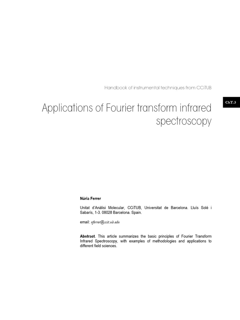 ChT03 - Applications of FTIR - Ed2 | PDF | Infrared Spectroscopy | Absorption Spectroscopy
