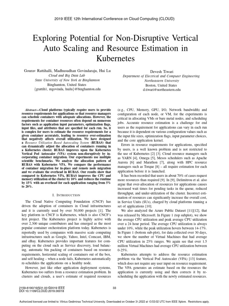 Exploring Potential For Non-Disruptive Vertical Auto Scaling and ...