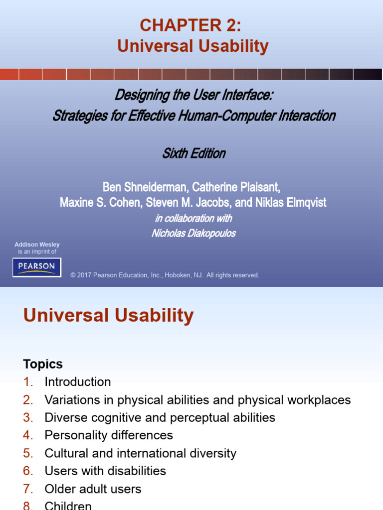 Chapter 2 Universal Usability | PDF | Perception | Human Factors And Ergonomics