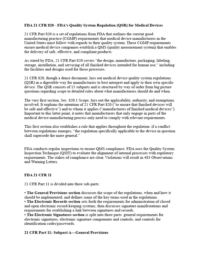 Fda 21 CFR 11-820 | Download Free PDF | Health Insurance Portability ...