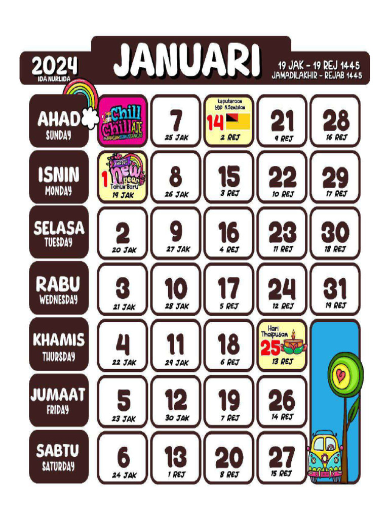 Kalendar Kuda 2024 - Ida Nurlida | PDF