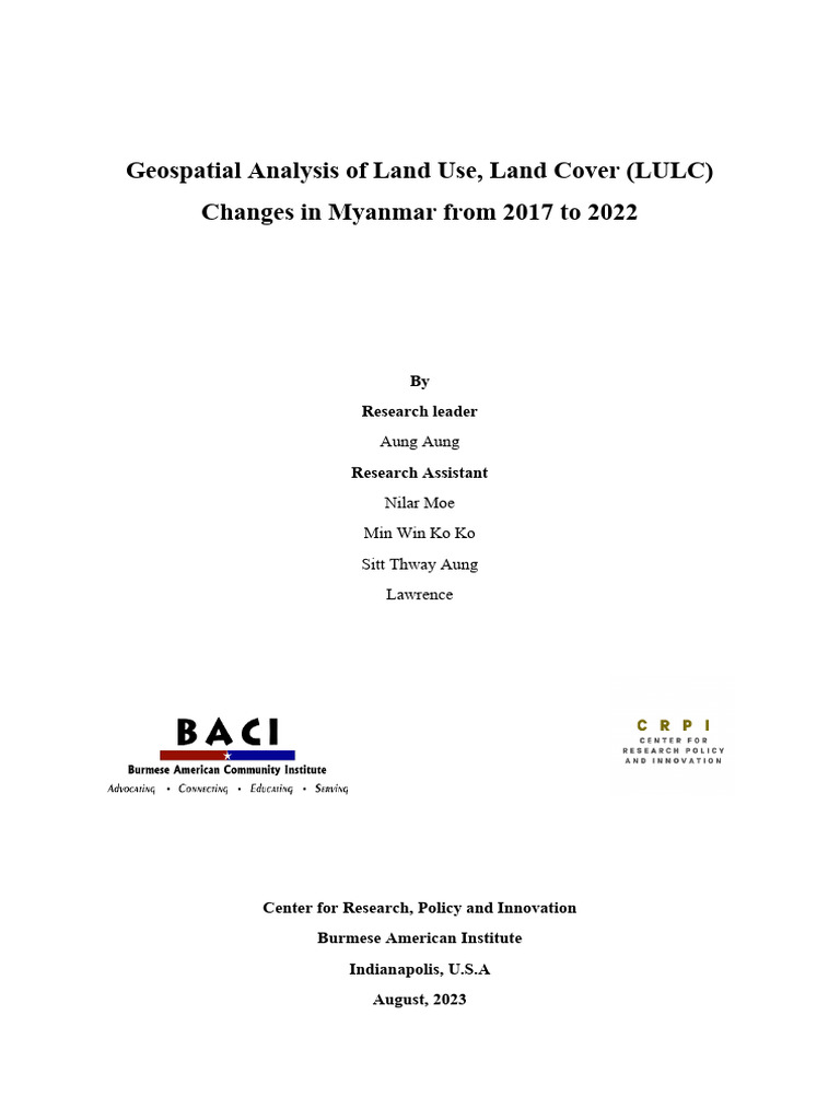 LULC Changes in Myanmar (2017-2022) | PDF | Agriculture | Deforestation